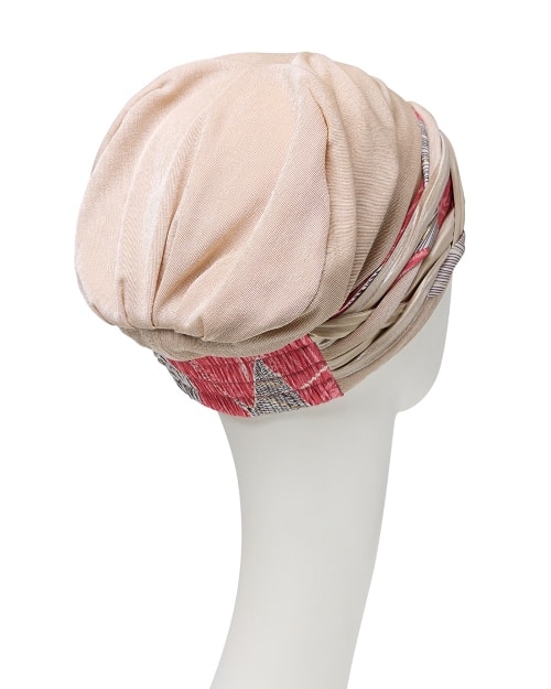 Christine Headwear - BOHO-Turban SCARLETT - Beige-Red-Glam